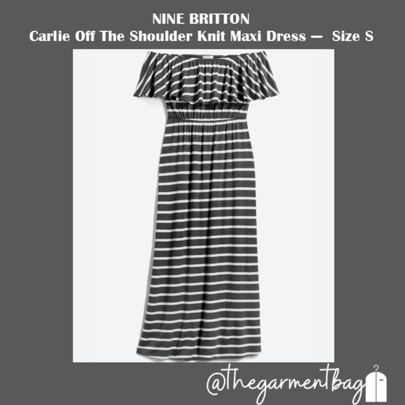 nine britton | Dresses | Nine Britton Carlie Off The Shoulder Knit Maxi ...
